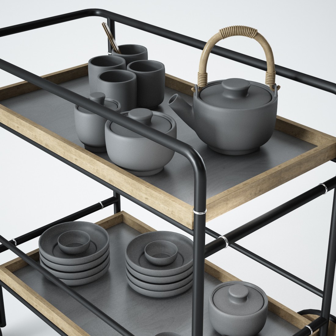 Boconcept Sydney Trolley Serving Table - 3D Model for VRay
