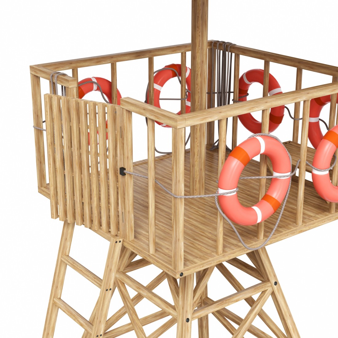 Lifeguard Beach Bamboo Tower 3D Model for VRay | CGMood