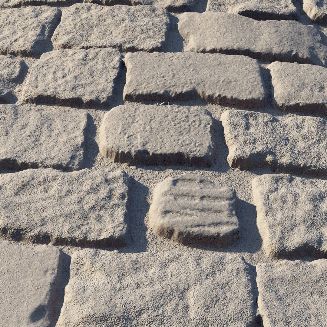 Old Pavement (material) - 3D Model for VRay, Corona