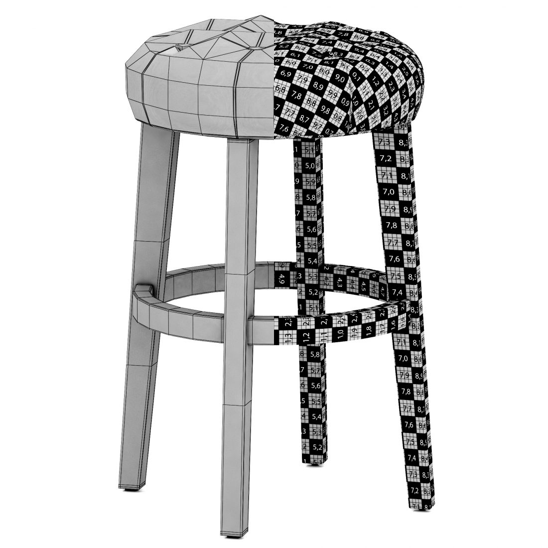 Restoration Hardware Bennett Backless Stool 3D Model for VRay | CGMood