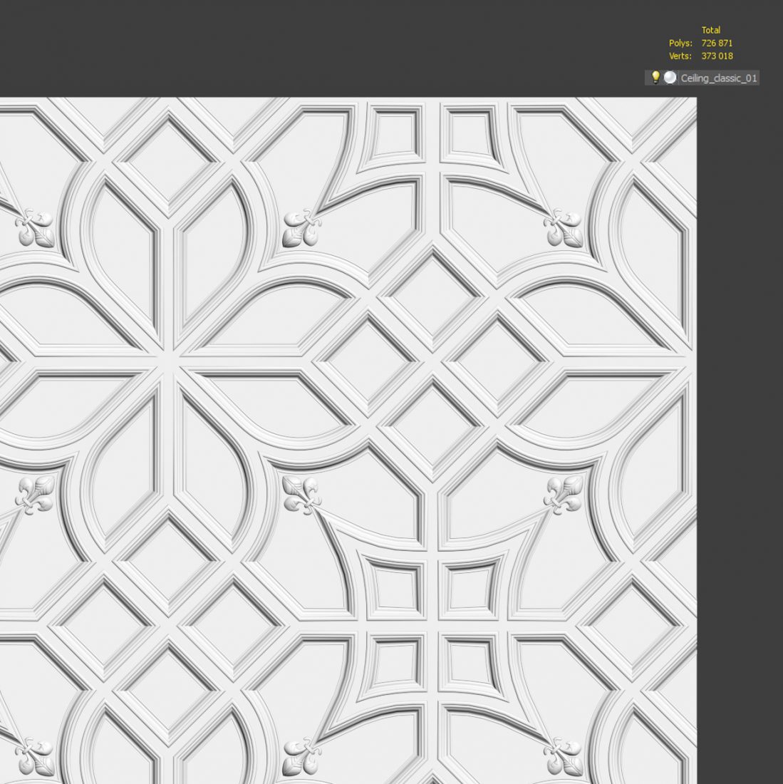 Classic Seamless Ceiling - 3D Model for VRay, Corona