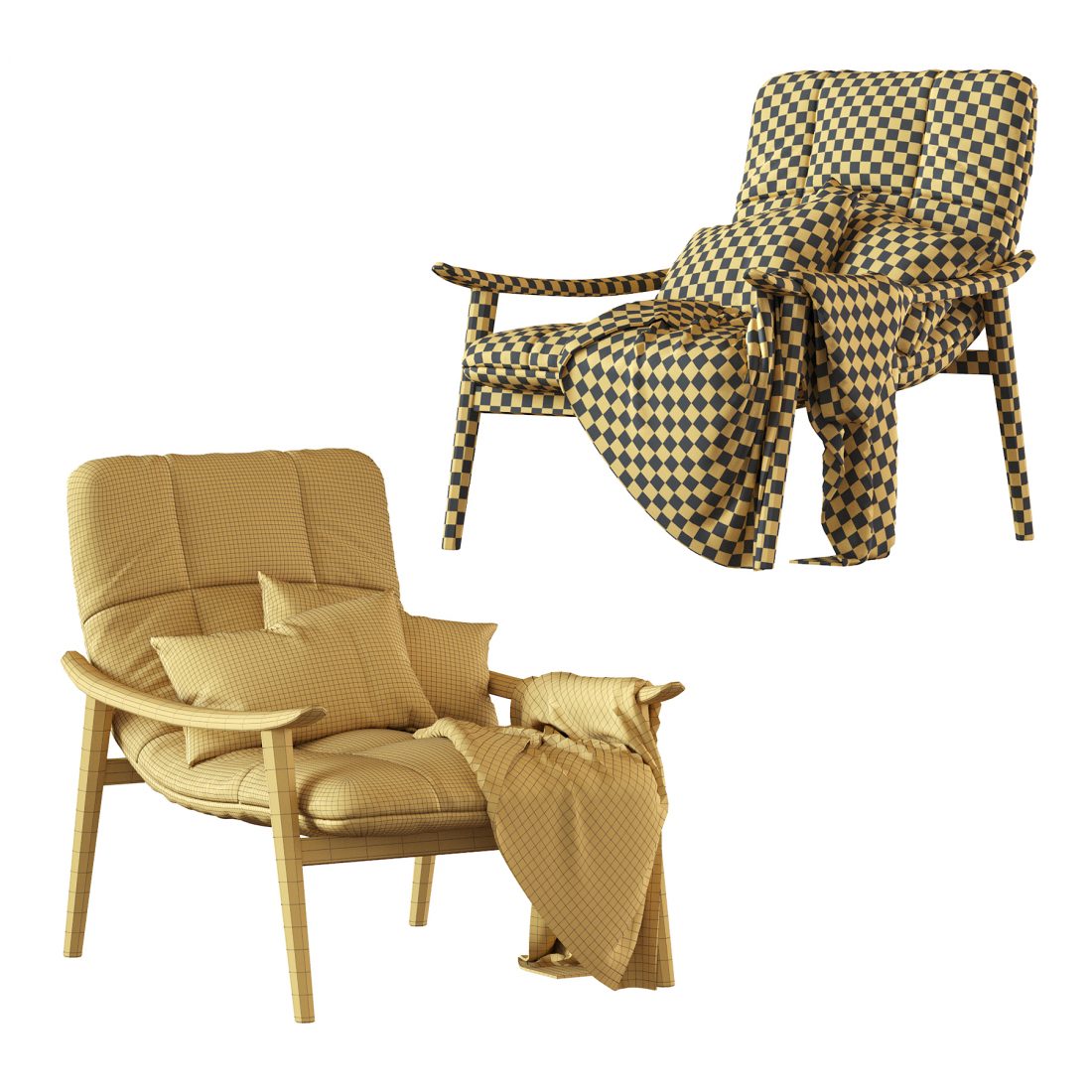 Fynn Saddle Armchair From Minotti - 3D Model for Corona