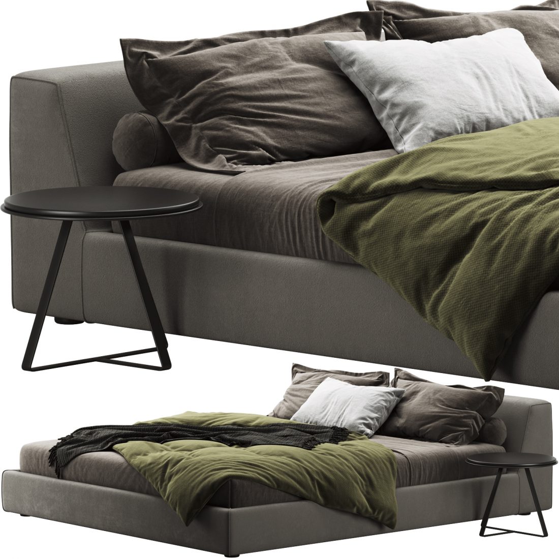 Meridiani Louis Bed - 3D Model for VRay, Corona
