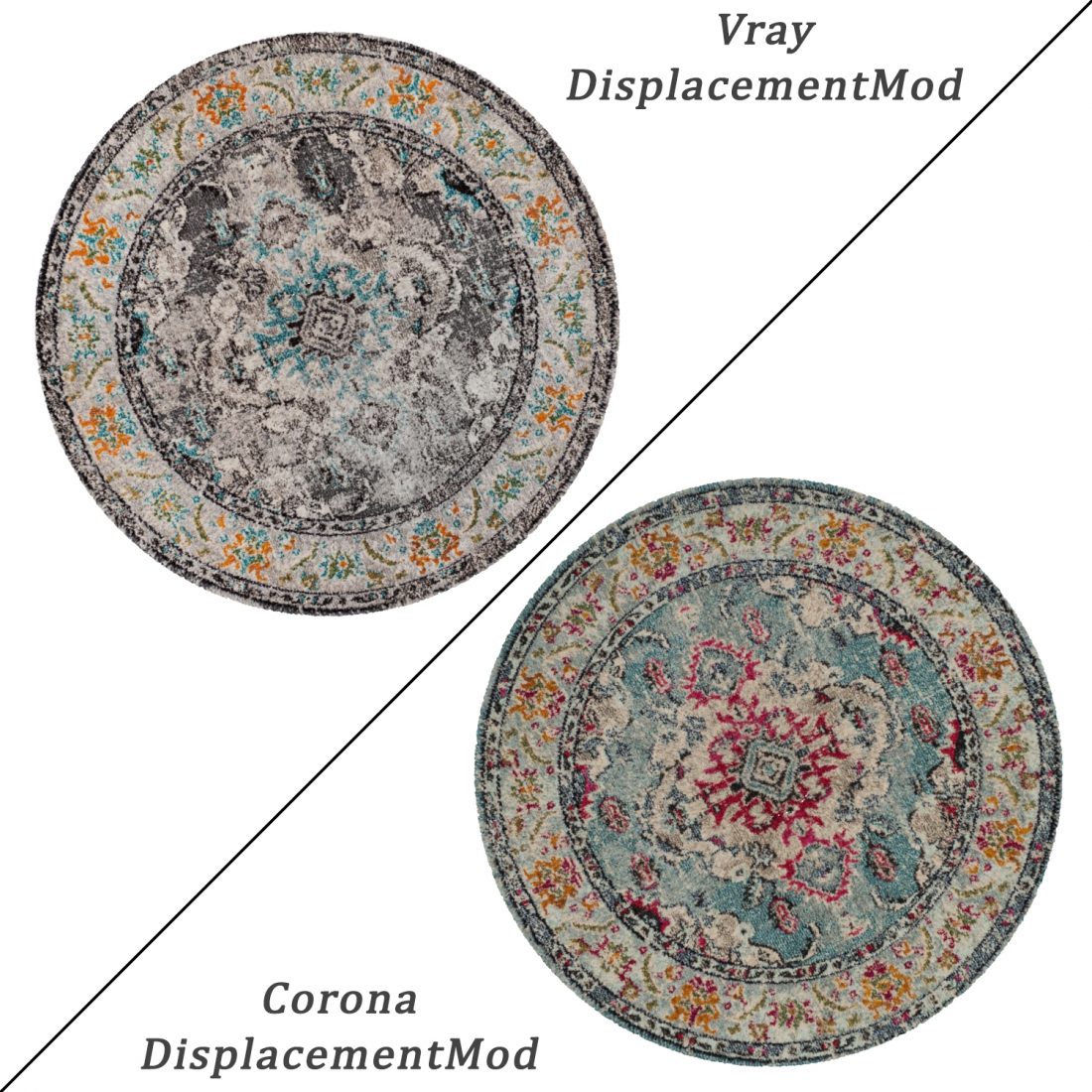 Round Rug Set 217 - 3D Model for VRay, Corona