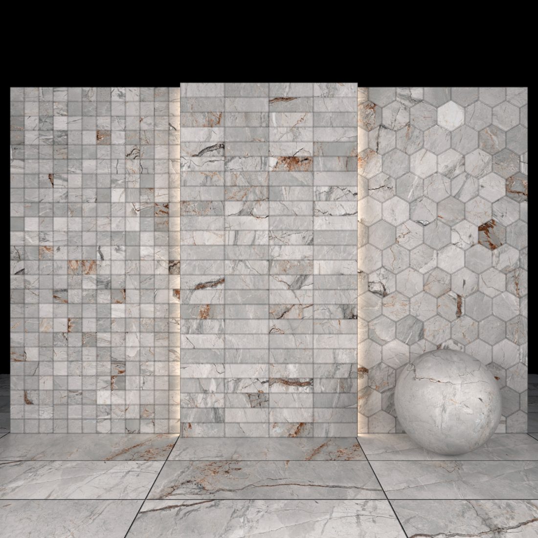 Gray Marble 04 - 3D Model for VRay