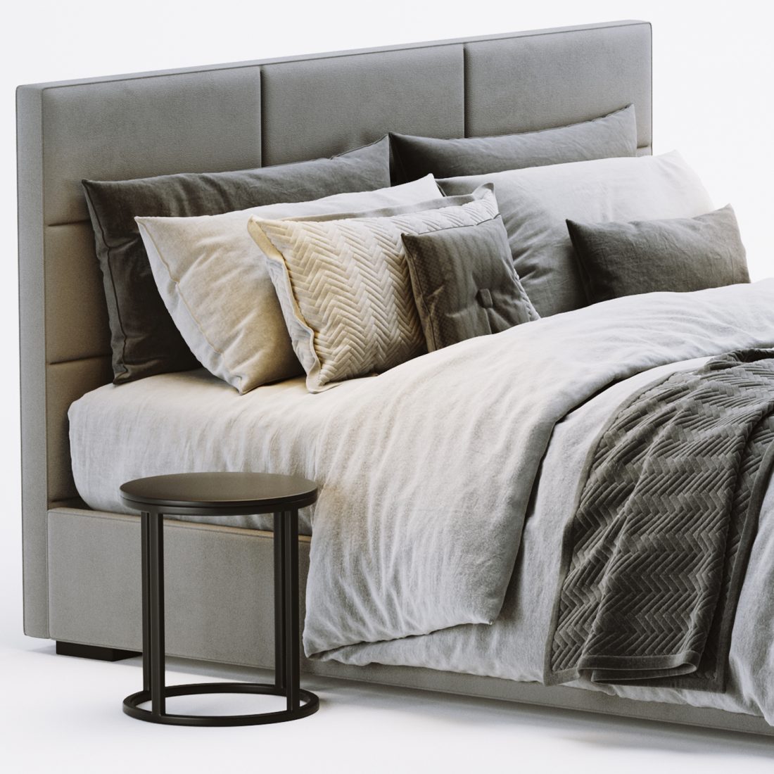Rh Modena Bed - 3D Model for VRay, Corona
