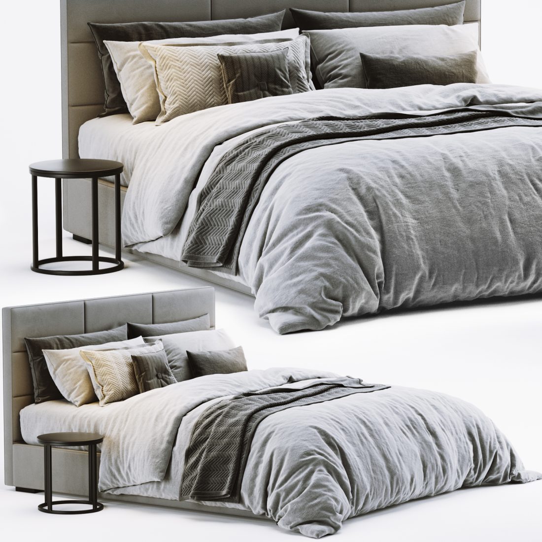 Rh Modena Bed - 3D Model for VRay, Corona