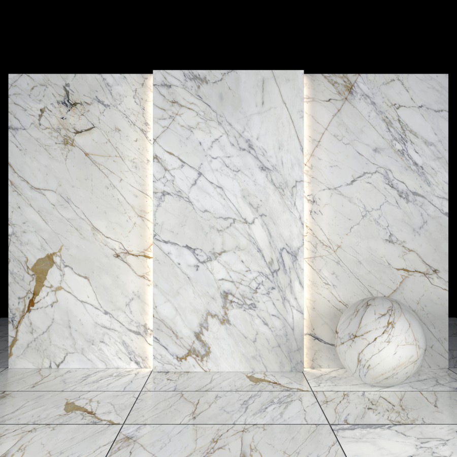 Golden White Marble - 3D Model for VRay
