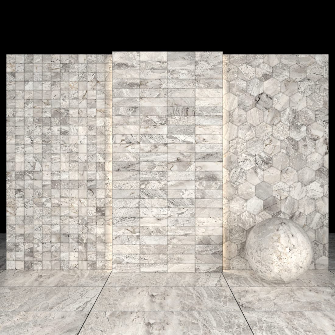 Antica Gray Marble - 3D Model for VRay