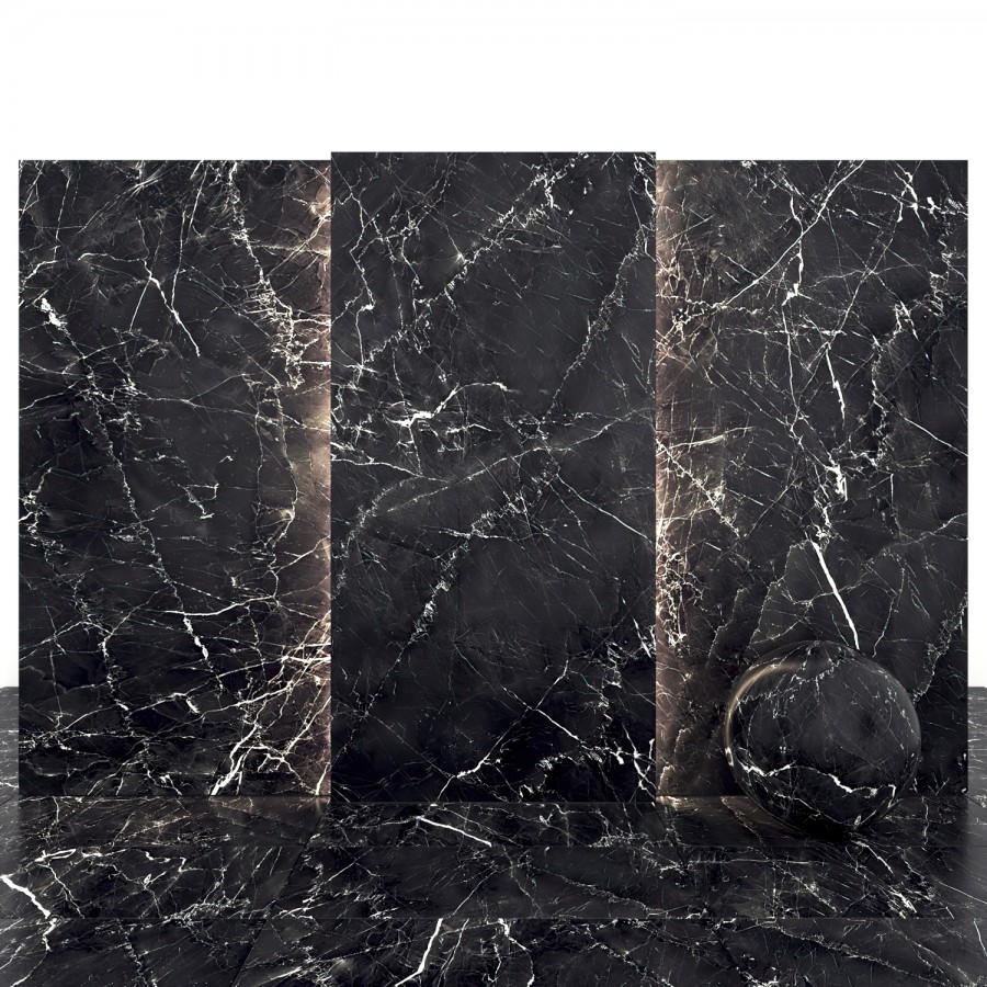 Gray Black Marble 01 - 3D Model for VRay