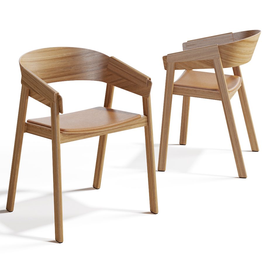 Cover Chair, Split Table, Muuto Design - 3D Model for VRay, Corona