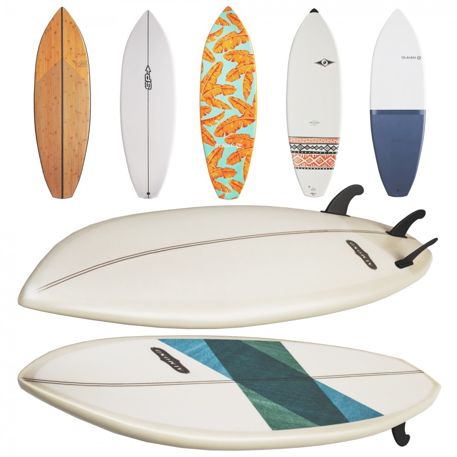 Surfboards - 3D Model for VRay, Corona