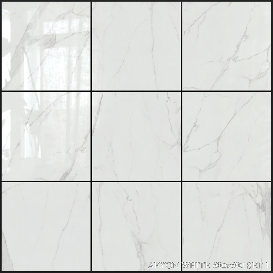 Yurtbay Seramik Afyon White 600x600 Set 1 - 3D Model for VRay