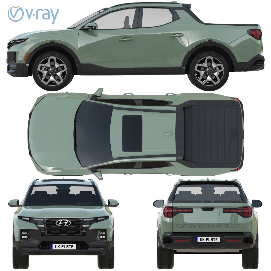 Hyundai Santa Cruz - 3D Model for VRay