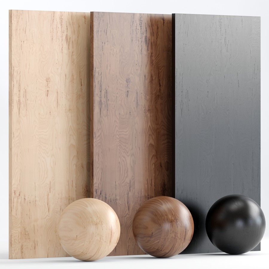 Wood 19 With 3 Materials - 3D Model for VRay
