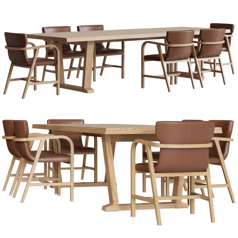 Maxalto Fulgens Chair And Intoto Table - 3D Model for Corona