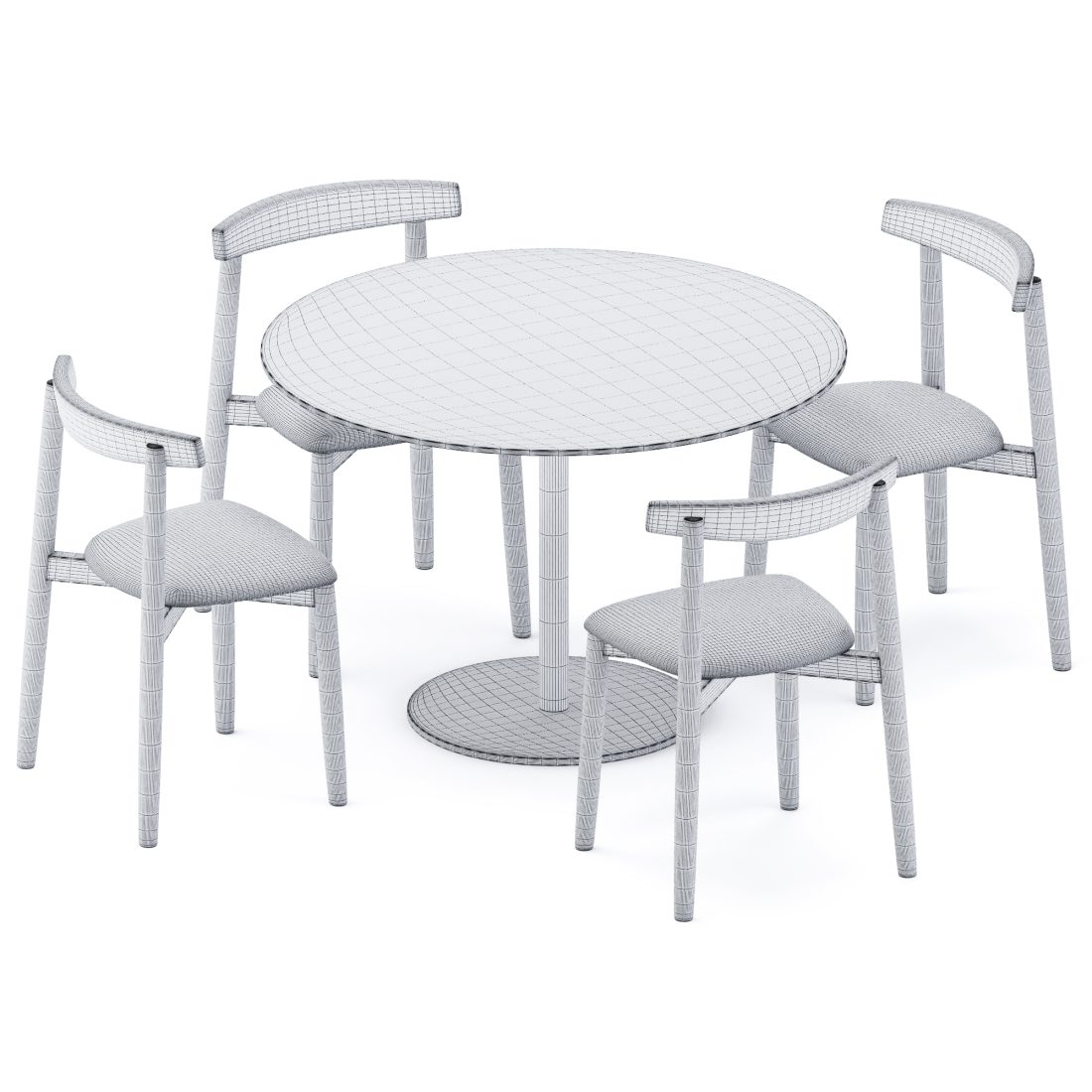 Dining Table Tiffany Column By Scab Design - 3D Model for Corona