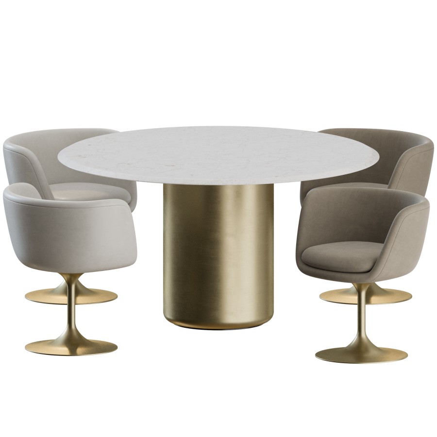 Voyage Dinning Set By Natuzzi - 3D Model for Corona