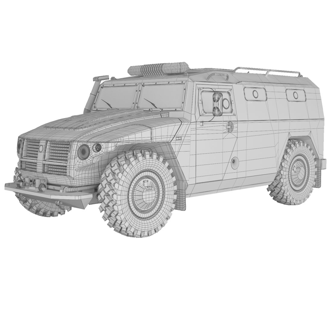 Gaz Tiger 233036 Police 2005 - 3D Model for VRay
