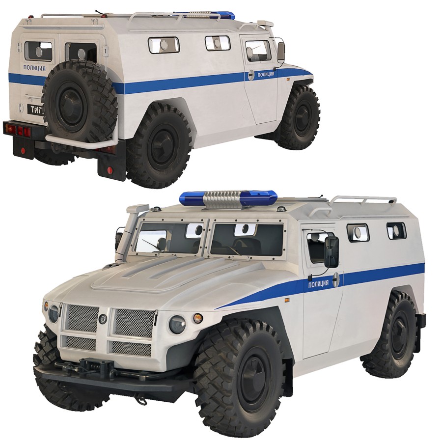 Gaz Tiger 233036 Police 2005 - 3D Model for VRay
