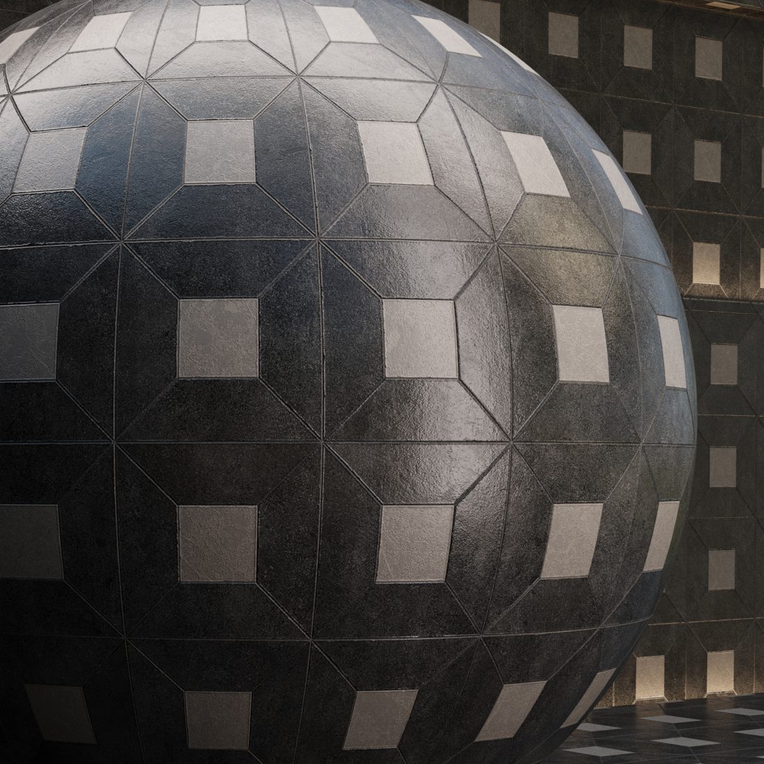 Seamless Tile Material 03 - 3D Model for VRay, Corona