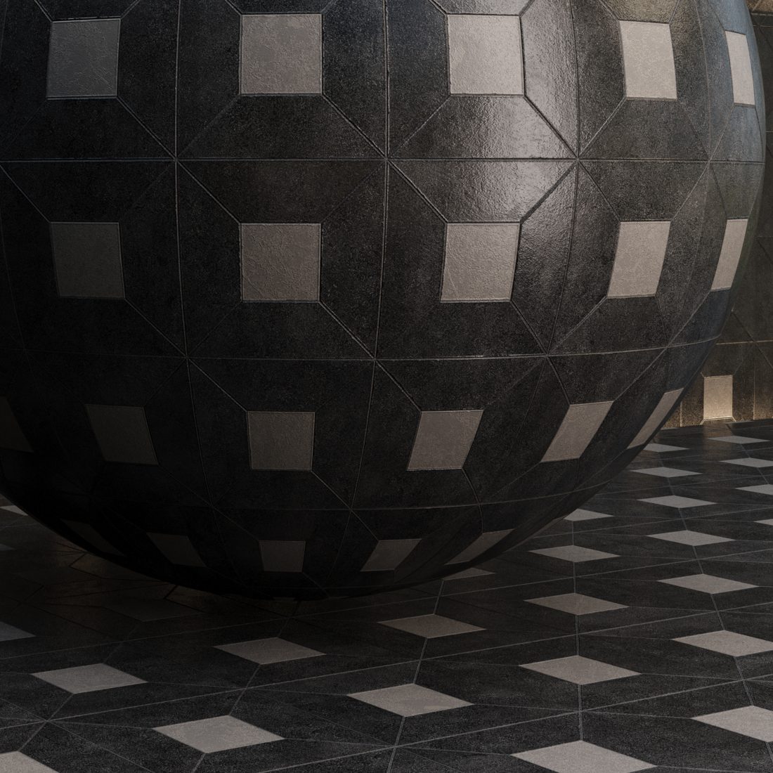Seamless Tile Material 03 - 3D Model for VRay, Corona