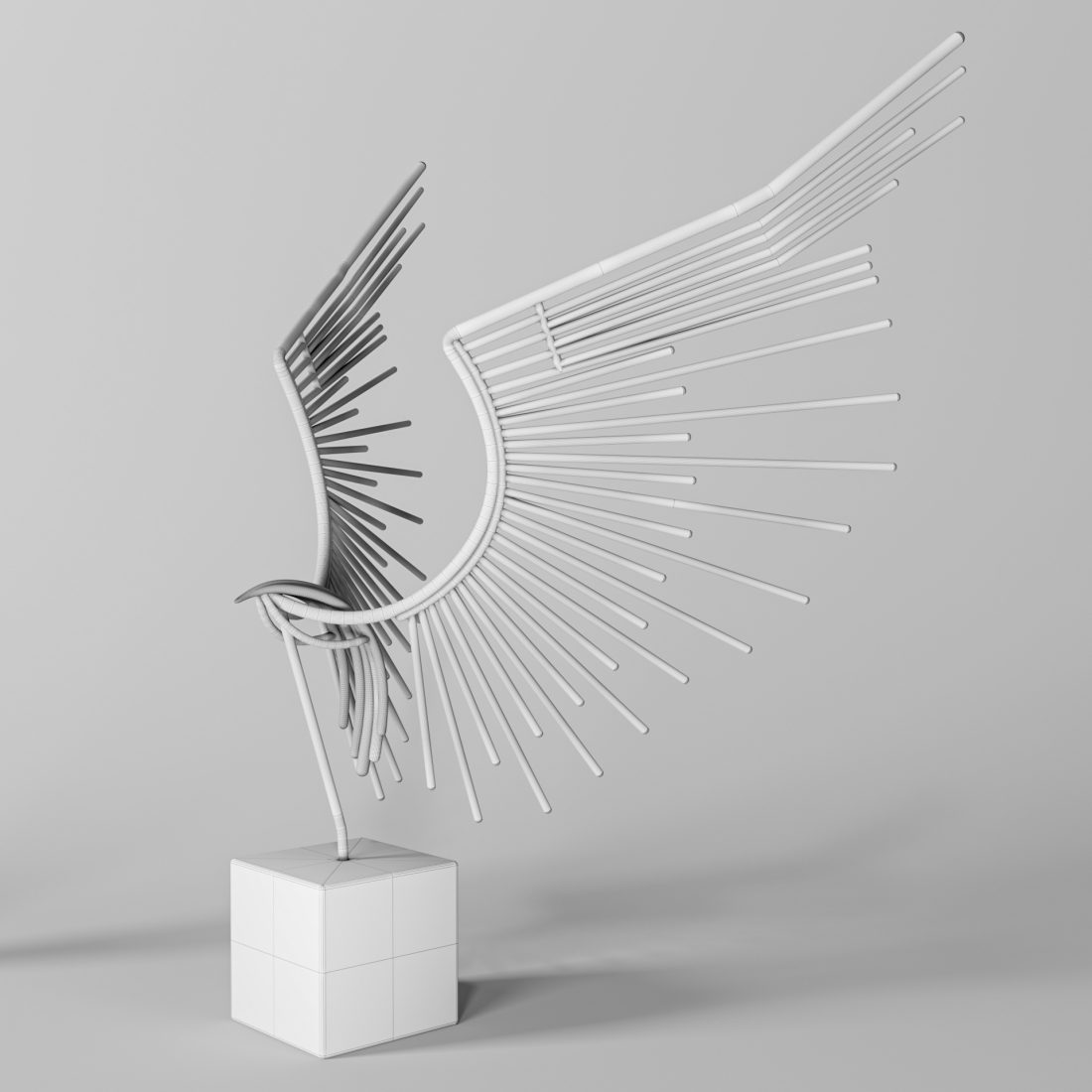 Decorative Bird Sculpture Vol.6 - 3D Model for VRay, Corona