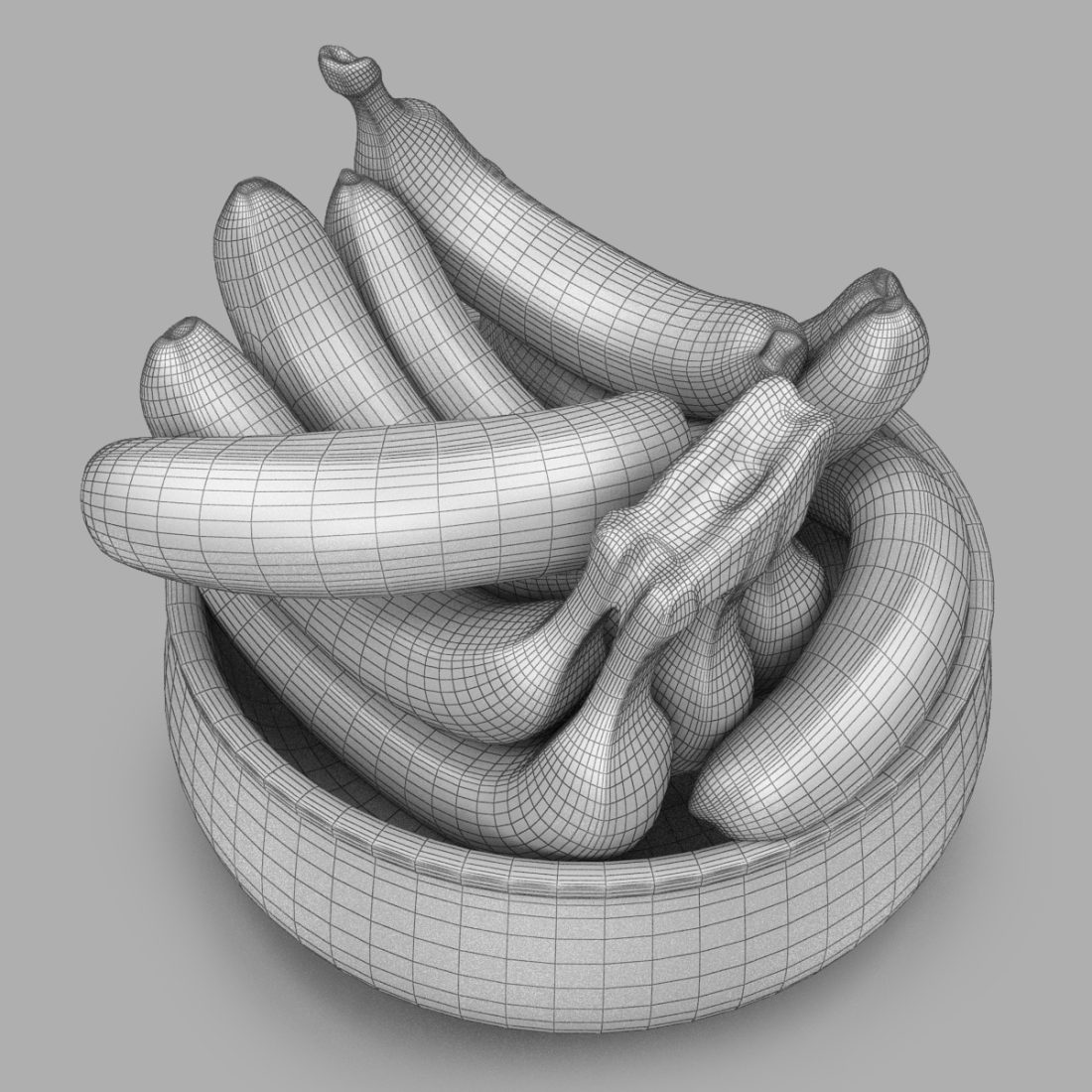 Bowl Of Fruit Bananas - 3D Model for VRay, Corona