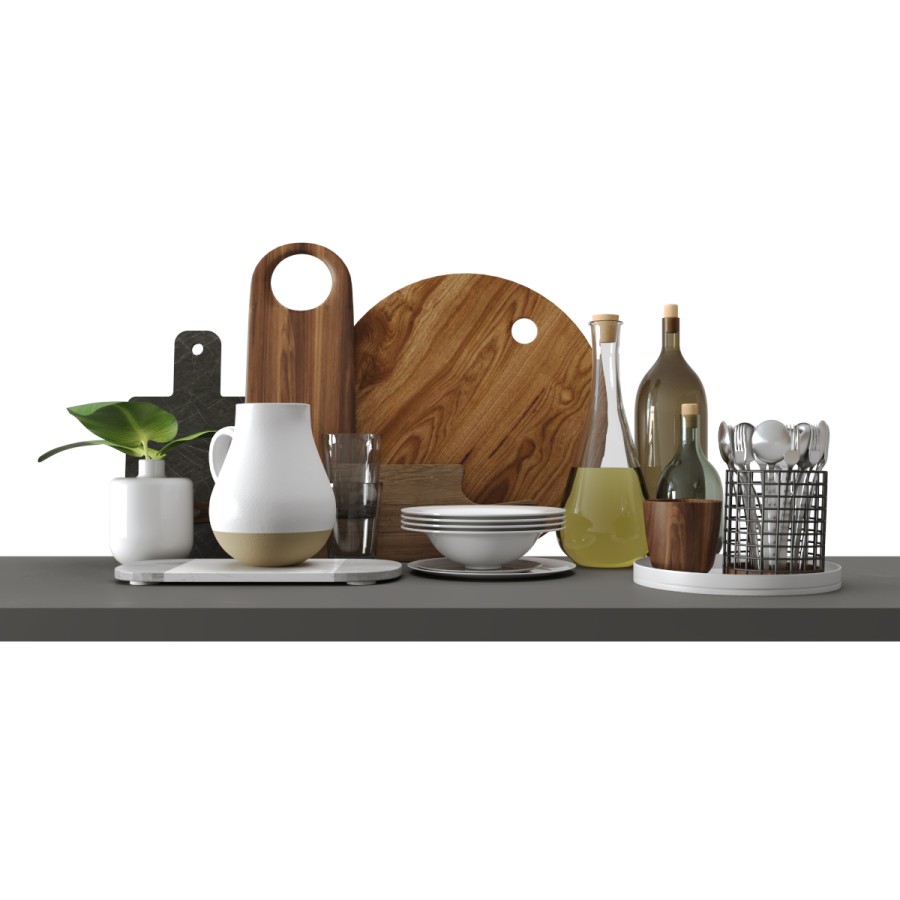Set Of Ceramic Dishes. Kitchen Decor - 3D Model for Corona