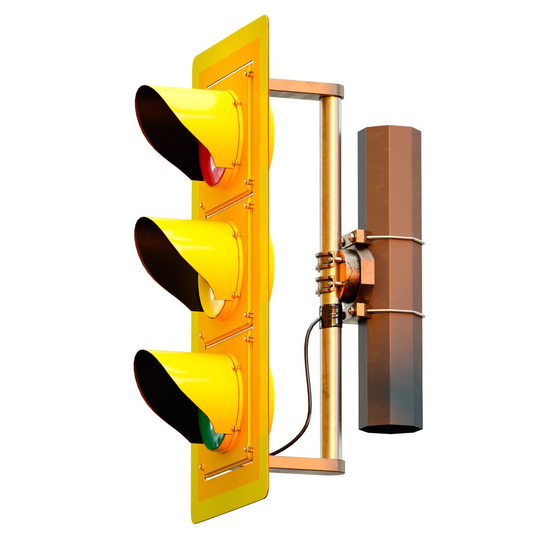 Yellow Traffic Light - 3D Model for FStorm, VRay, Corona