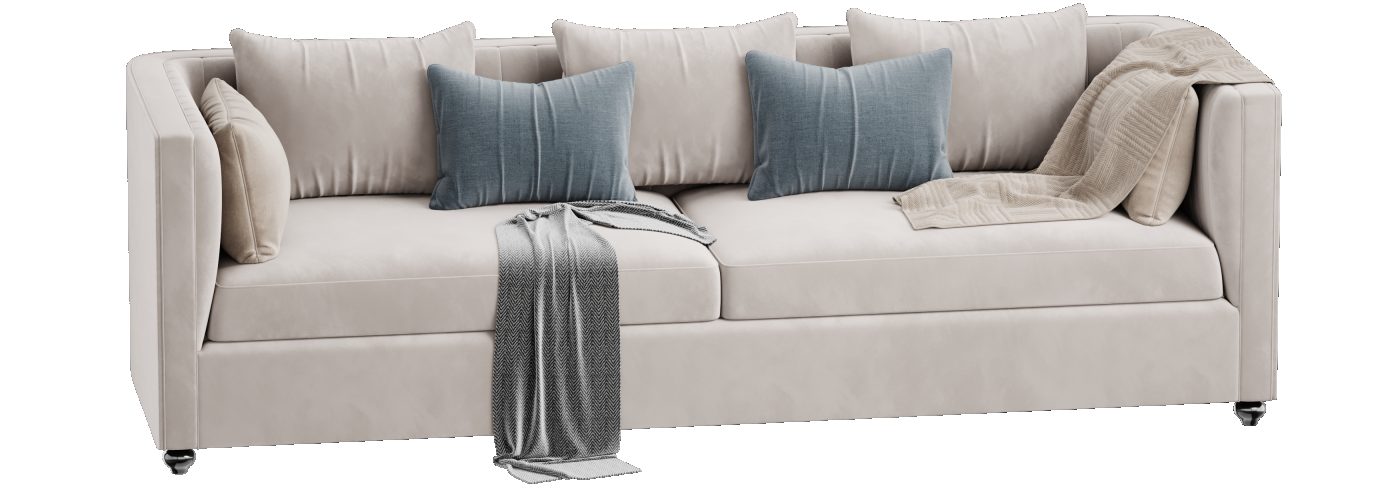 Straight Sofa Contemporary Sofas Furniture - 3D Model for Corona