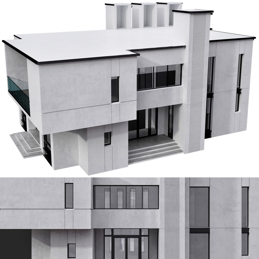 Modern House No8 3D Model for VRay, Corona | CGMood