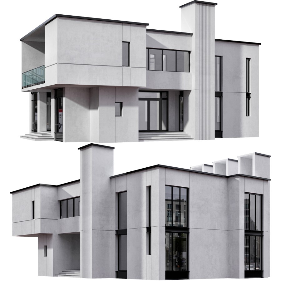 Modern House No8 - 3D Model for VRay, Corona