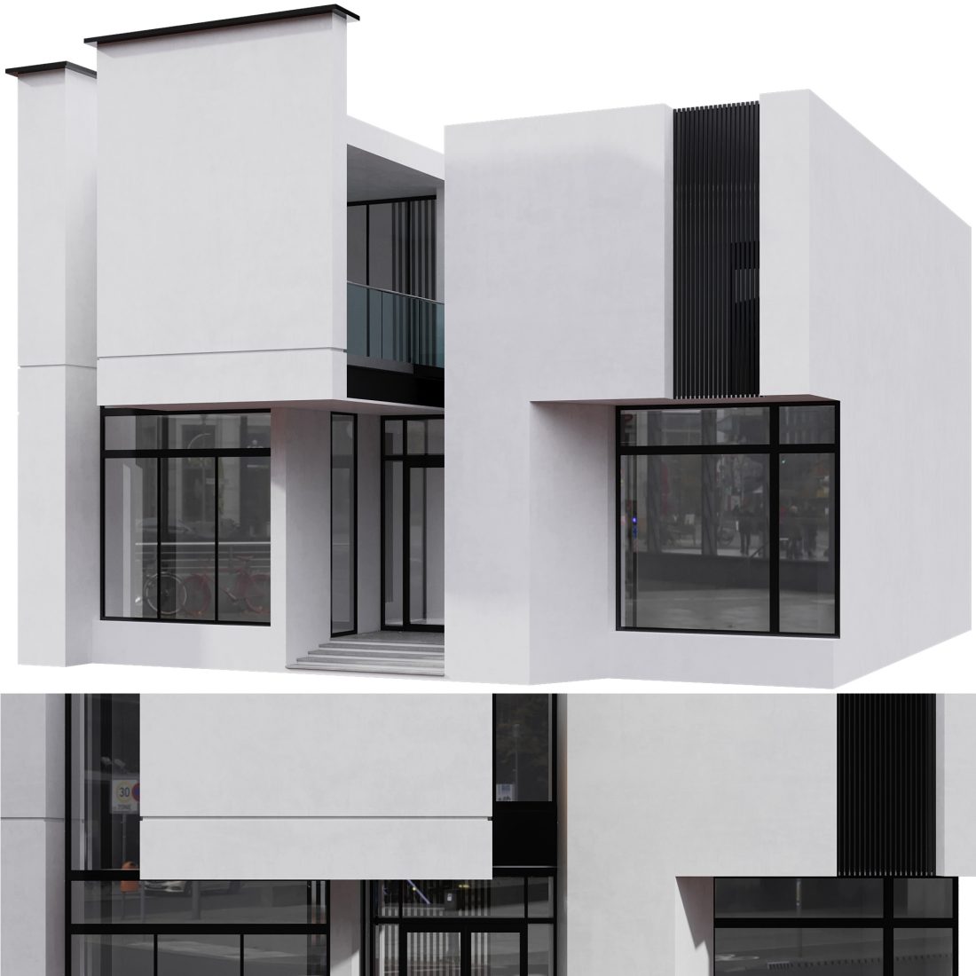 Modern House No11 - 3D Model for VRay, Corona