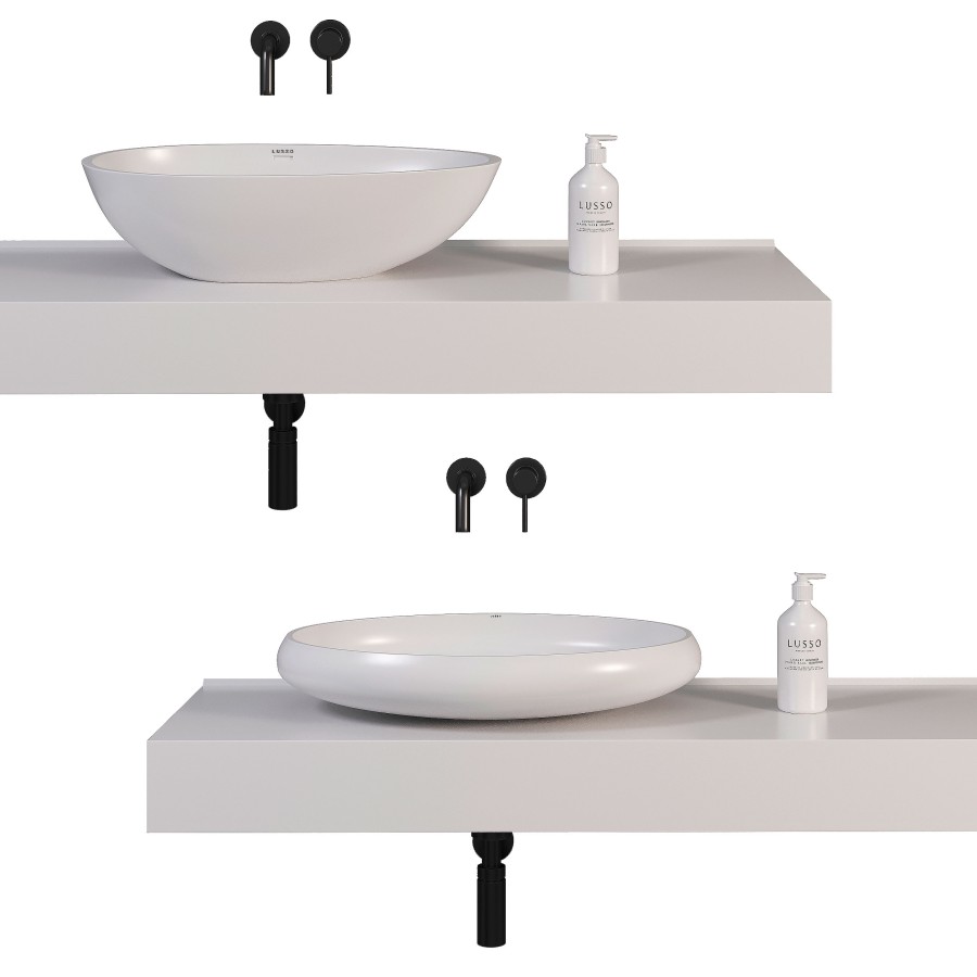 Egg Shell Stone Resin Basin - 3D Model for Corona