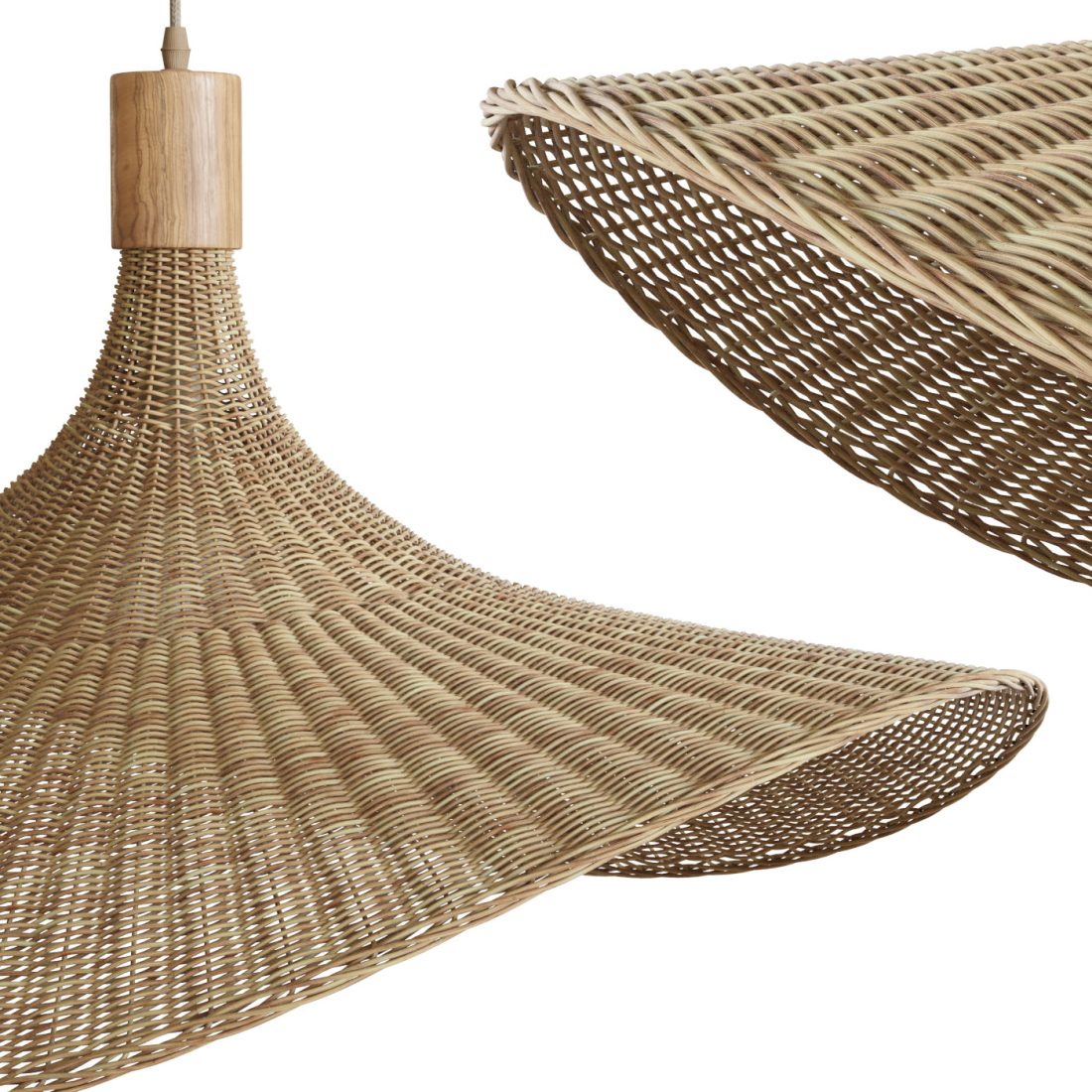 Hanging Lamp Wicker Hat 3D Model for VRay, Corona | CGMood