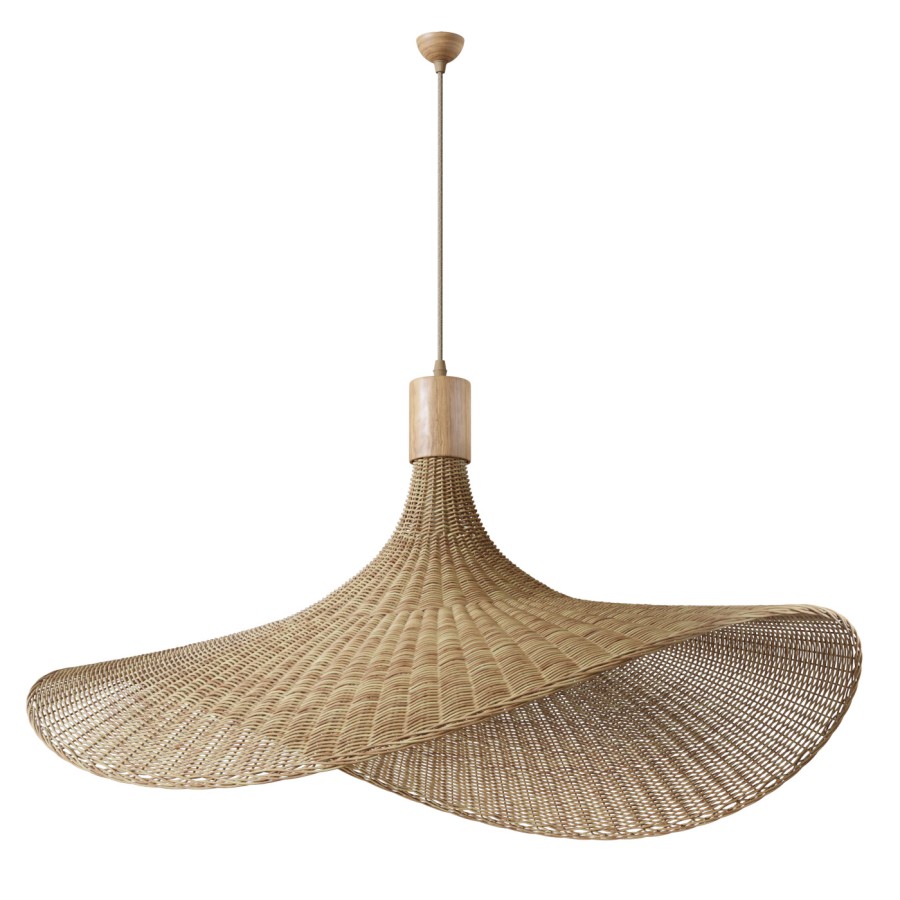 Hanging Lamp Wicker Hat - 3D Model for VRay, Corona