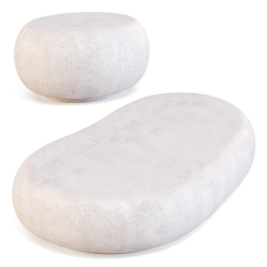 Crate And Barrel: Pebble - Coffee And Side Table - 3D Model for Corona