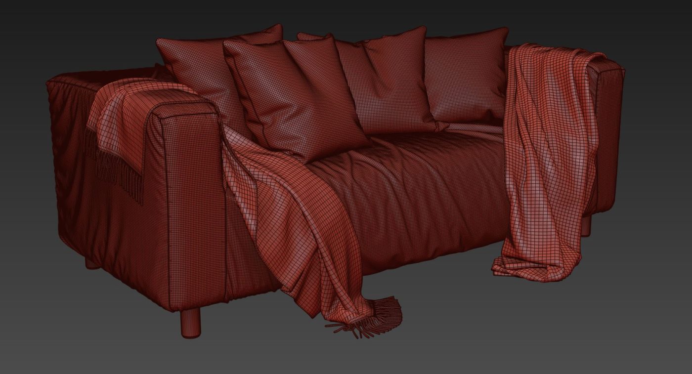 Klippan Sofa With Cover By Ikea - 3D Model for VRay
