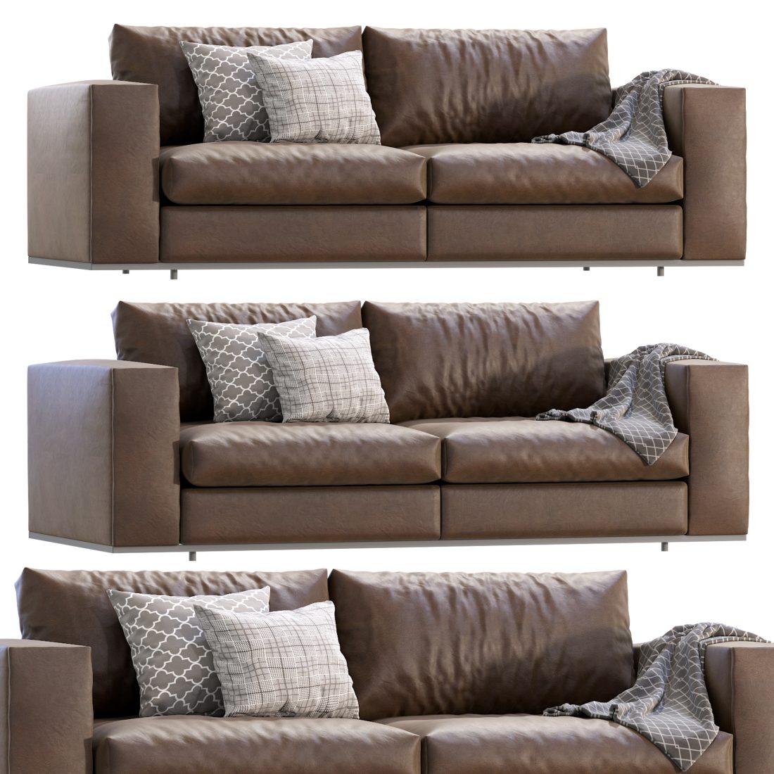 Sofa Hamilton Leather - 3D Model for Corona