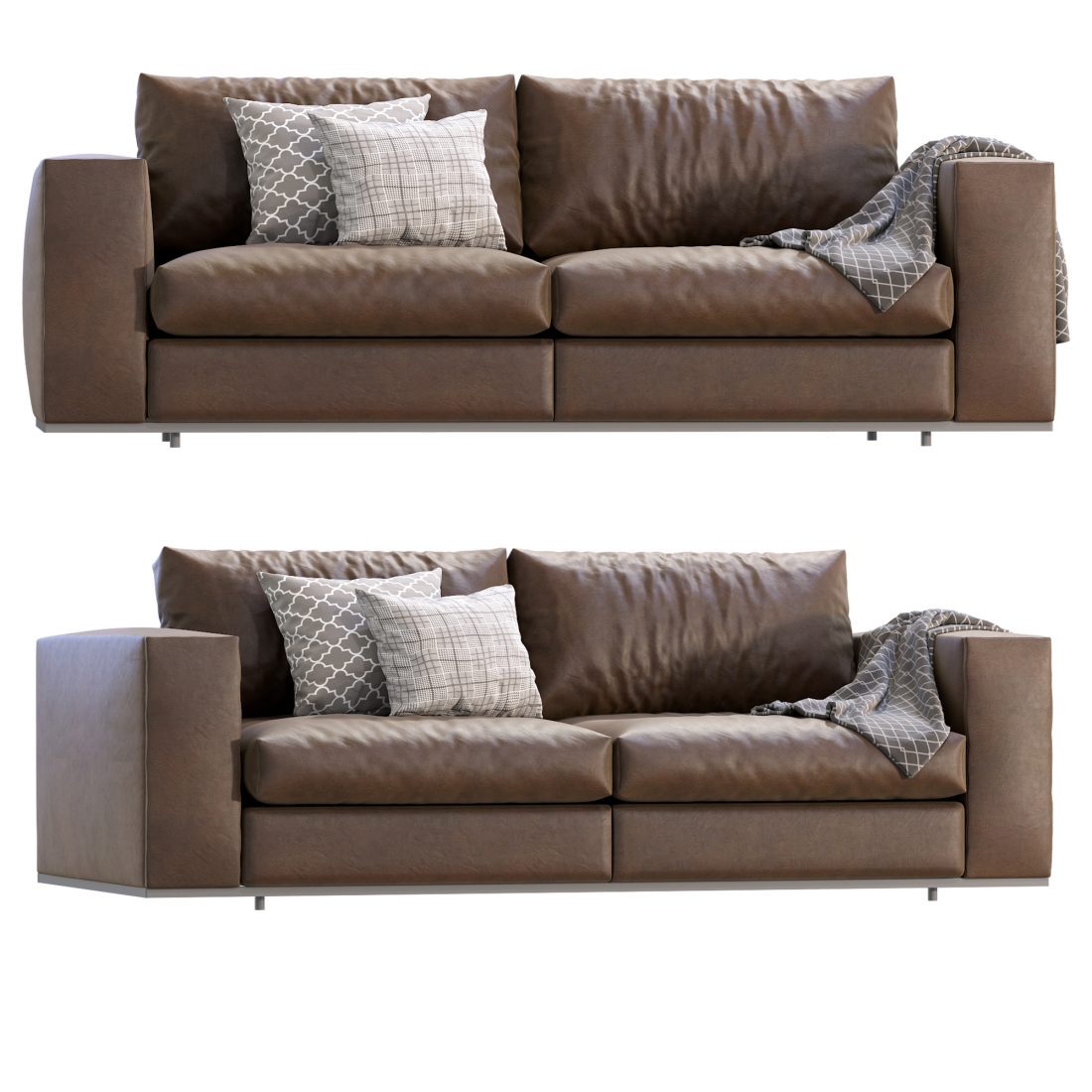 Sofa Hamilton Leather - 3D Model for Corona