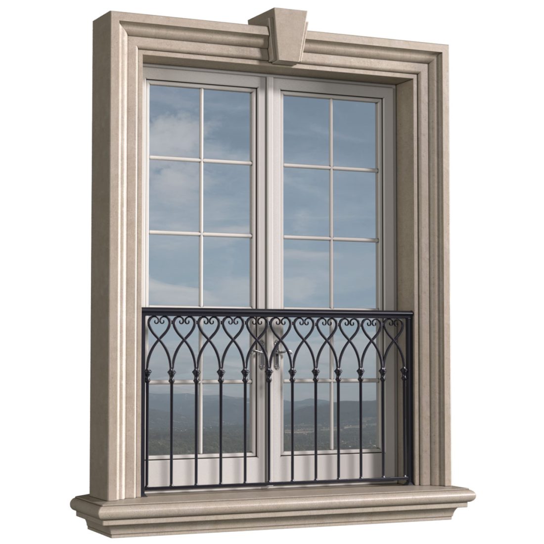 Classical Forged Fence. Frame Window 3D Model for VRay, Corona | CGMood