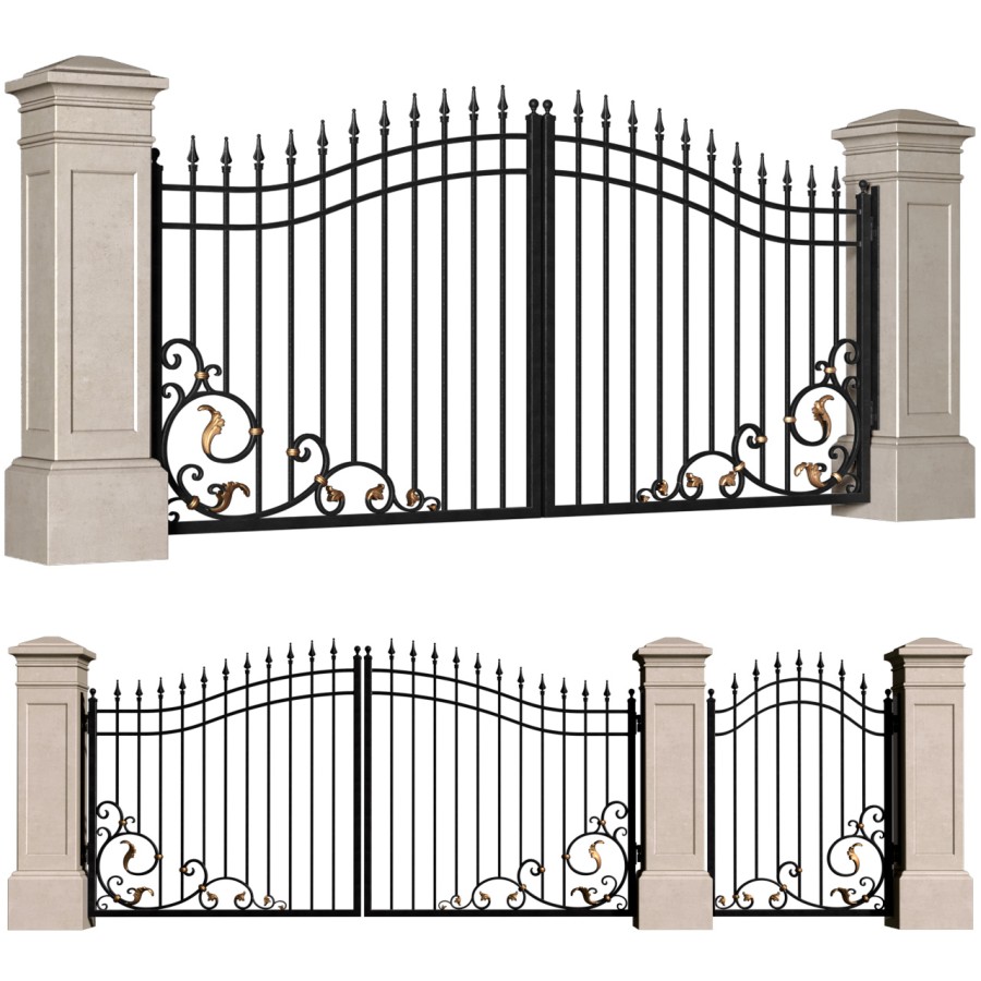 Forged Gates In Classic Style - 3D Model for VRay, Corona