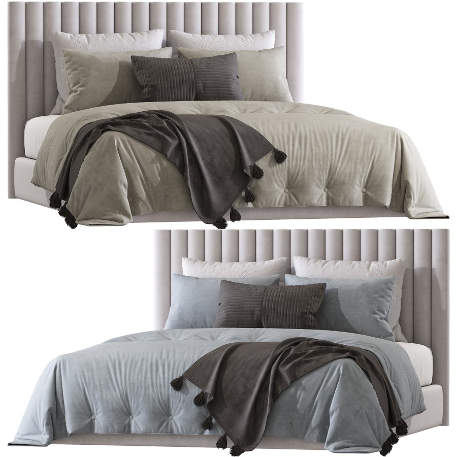 Double Bed 139. 3D Model for VRay, Corona | CGMood