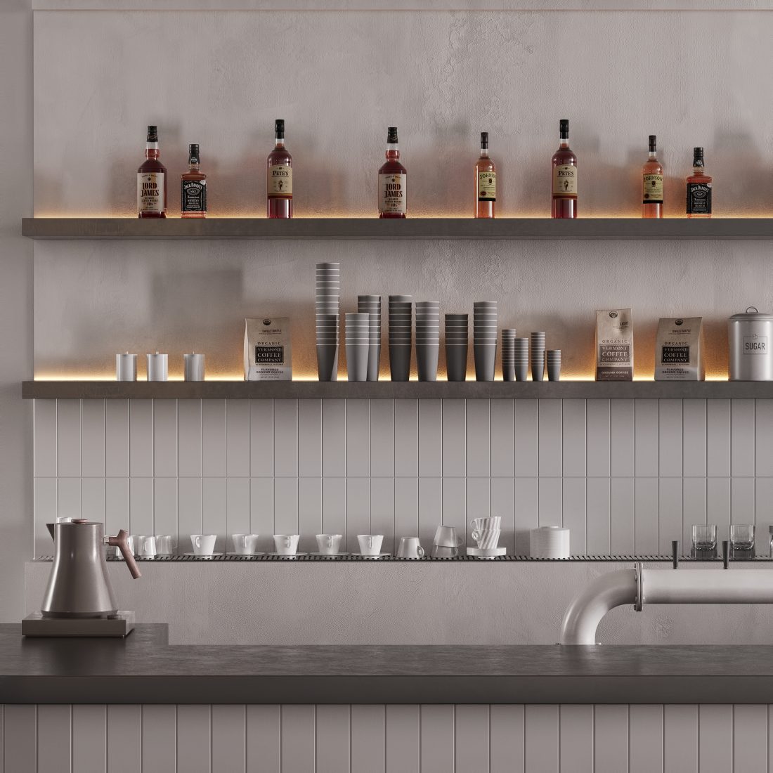 Stylish Bar Counter With Filling 3D Model for Corona | CGMood