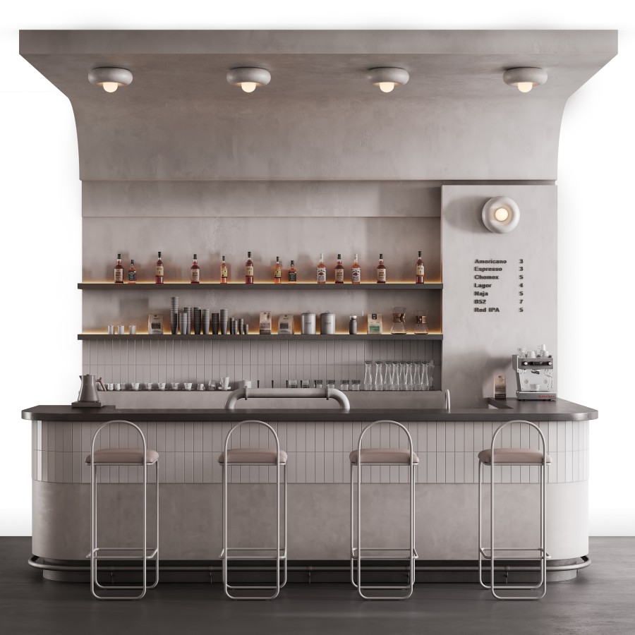 Stylish Bar Counter With Filling 3D Model for Corona | CGMood
