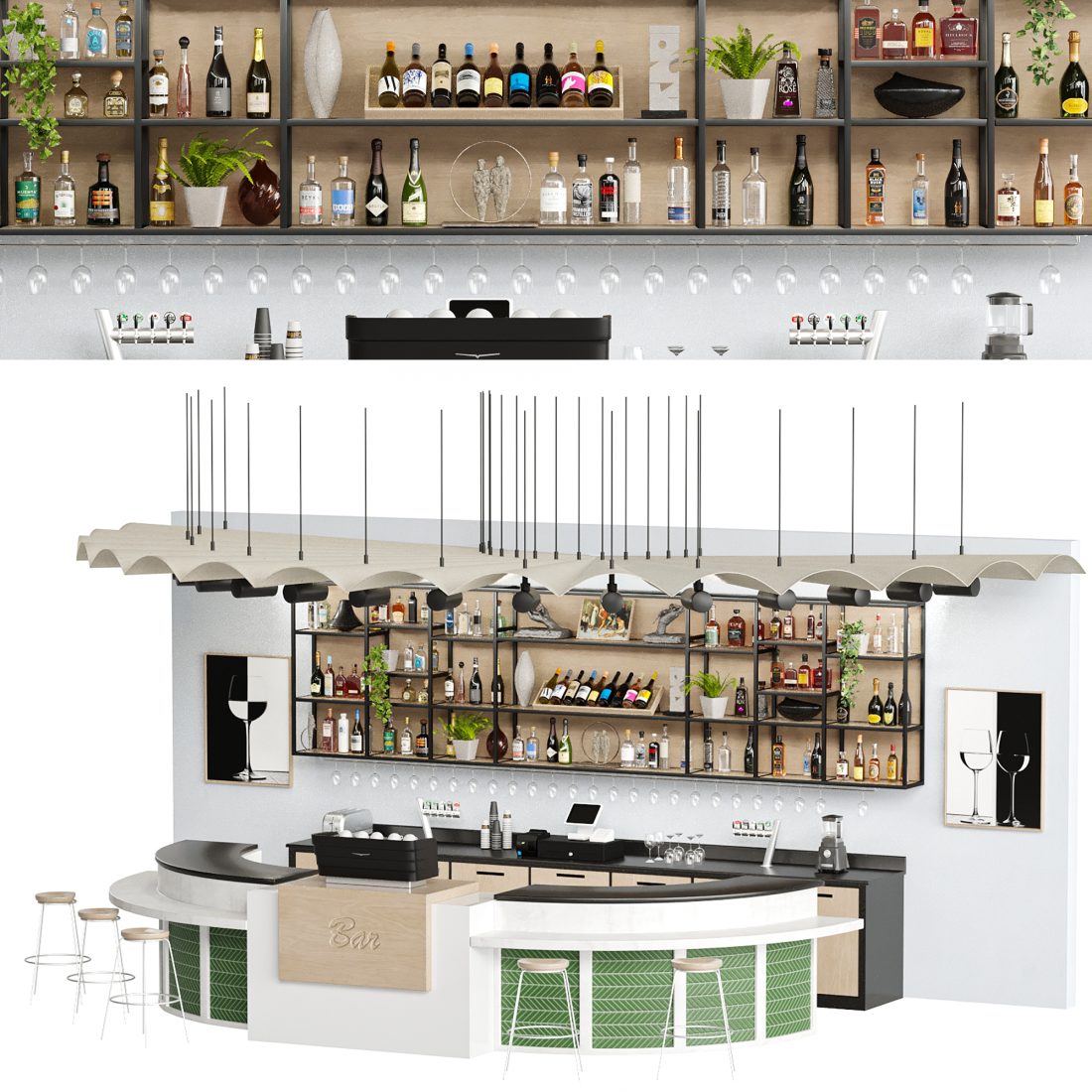 Bar 22 3D Model for VRay, Corona | CGMood