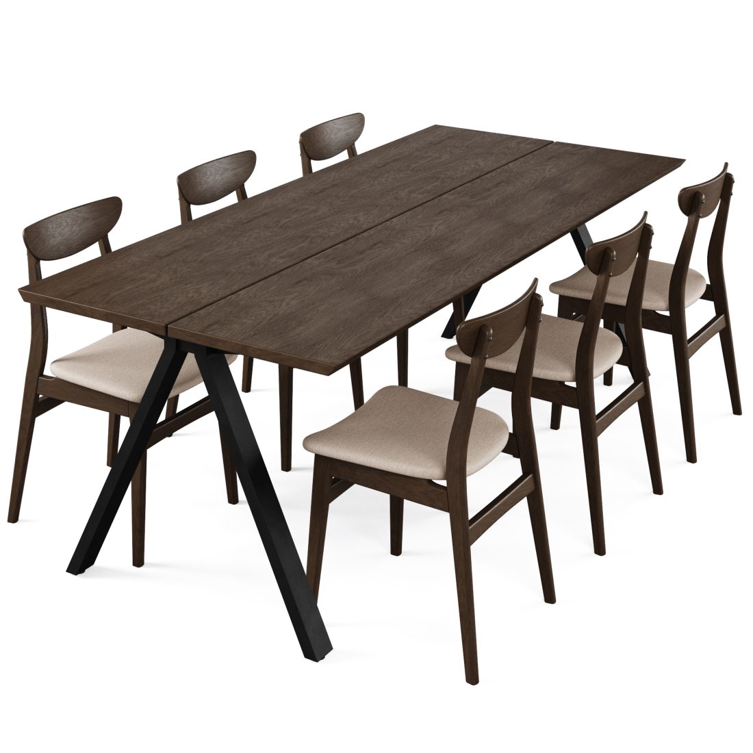 Carradale Dining Table And Rodham Chair By Rowico 3D Model for VRay ...