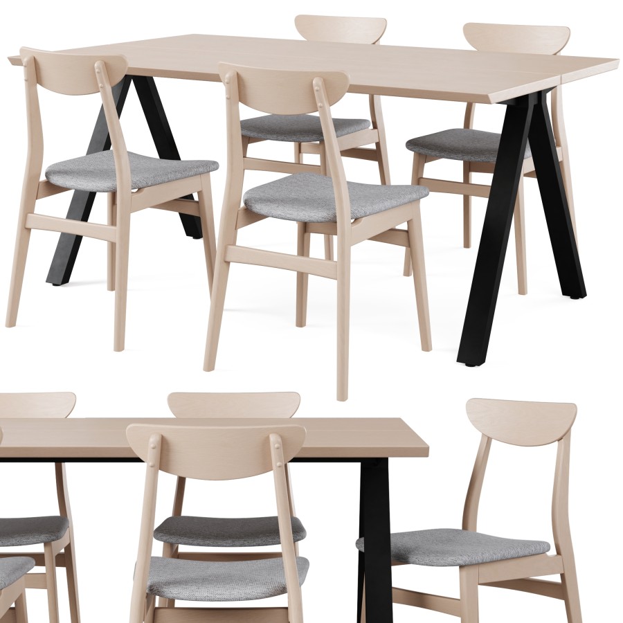 Dining Table Carradale And Chair Rodham2 By Rowico - 3D Model for VRay ...