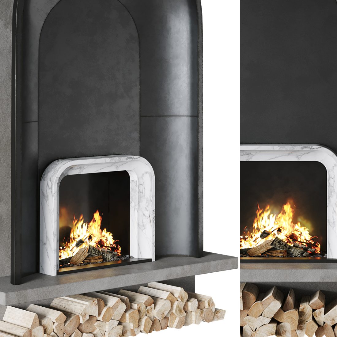 Fireplace 24 - 3D Model for VRay, Corona